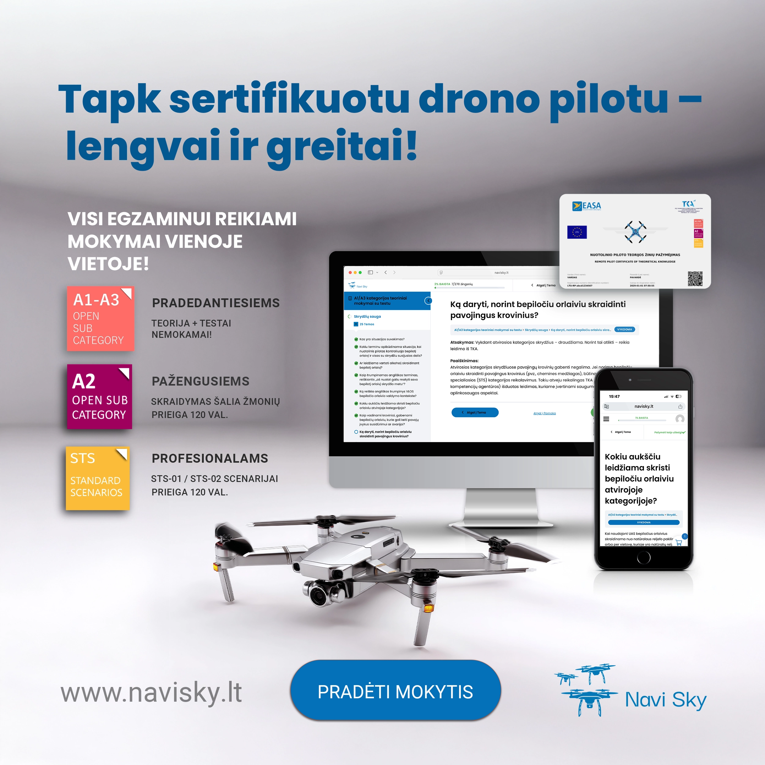 Dronų mokymai: geriausi kursai ir patarimai - Navi Sky